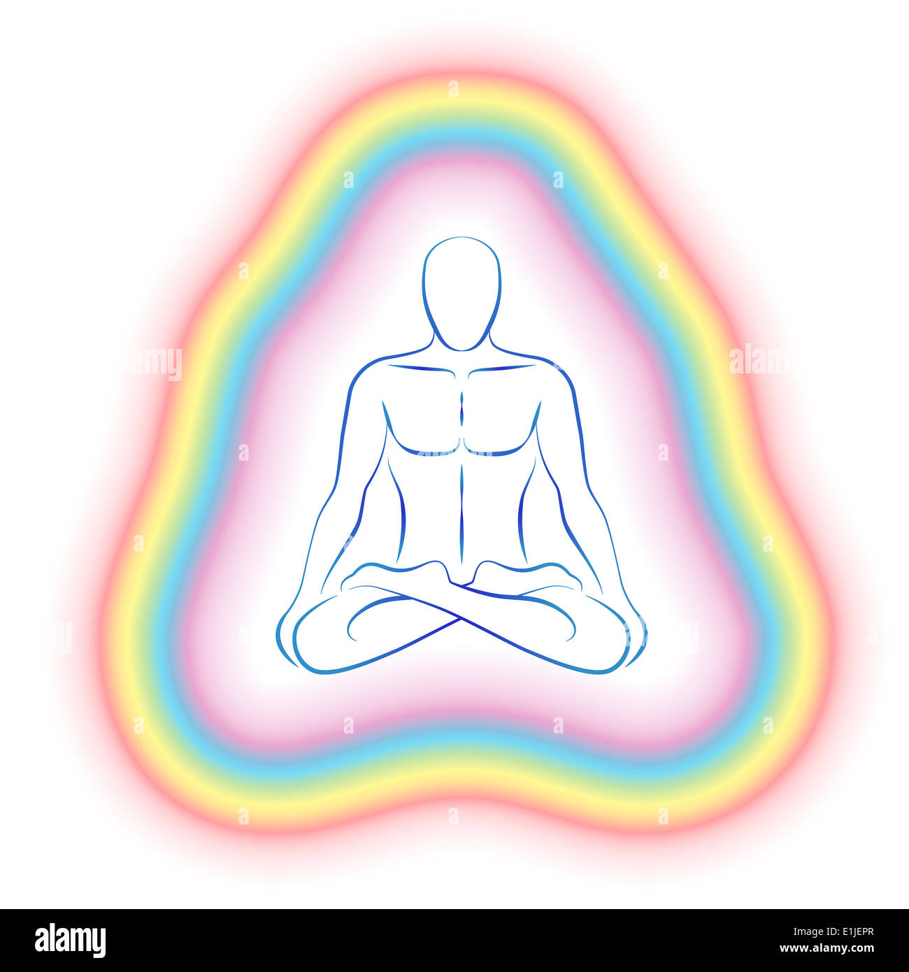 Aura or subtle body of a meditating man in yoga position Stock Photo ...