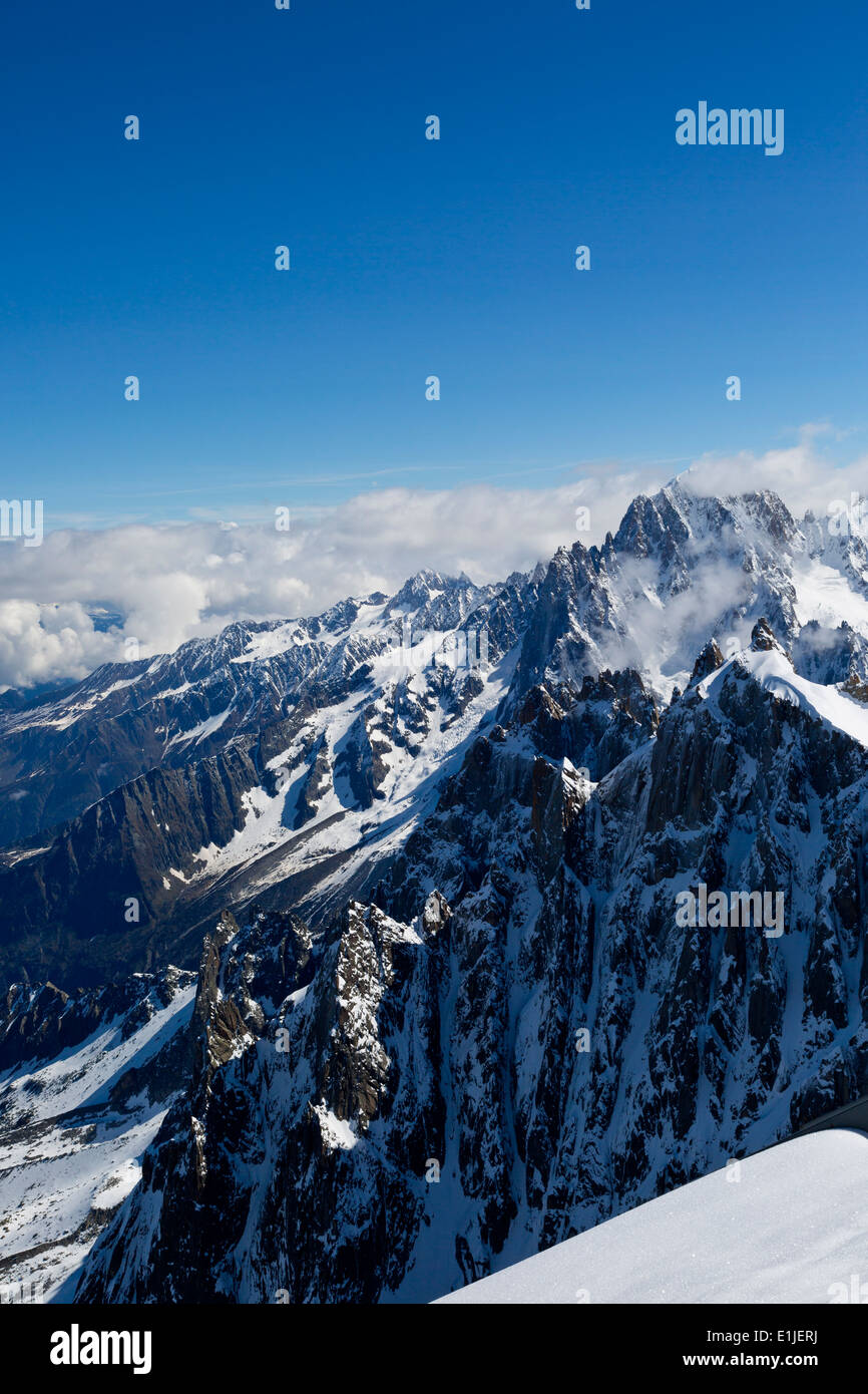 View over the Alps from Plan de l'Aiguille, Chamonix, France Stock ...