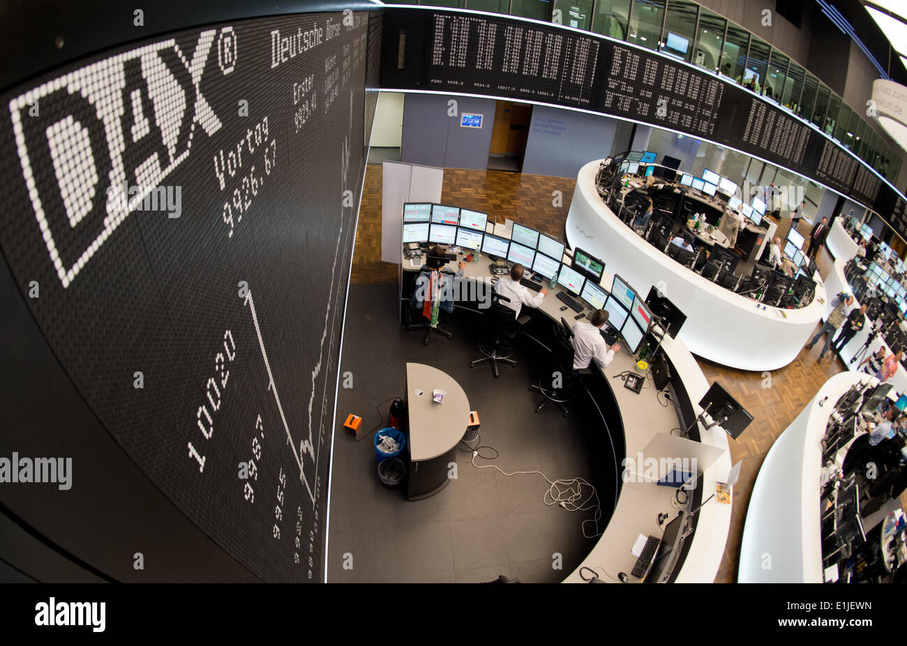 Frankfurt, Germany. 05th June, 2014. A board displays the German stock ...