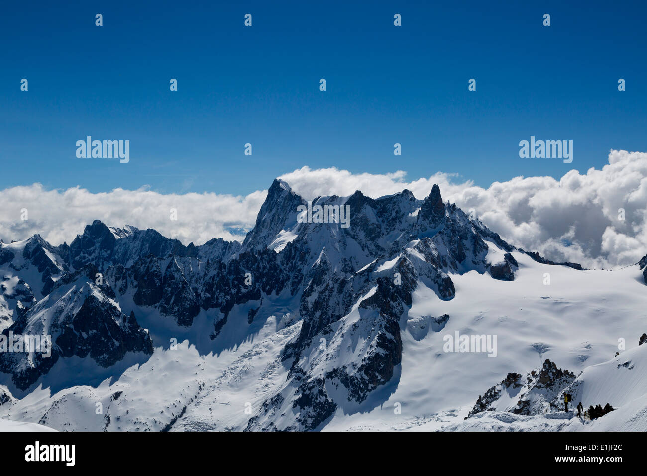 View over the Alps from Plan de l'Aiguille, Chamonix, France Stock ...