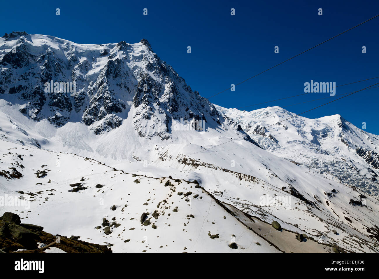 View over the Alps from Plan de l'Aiguille, Chamonix, France Stock ...