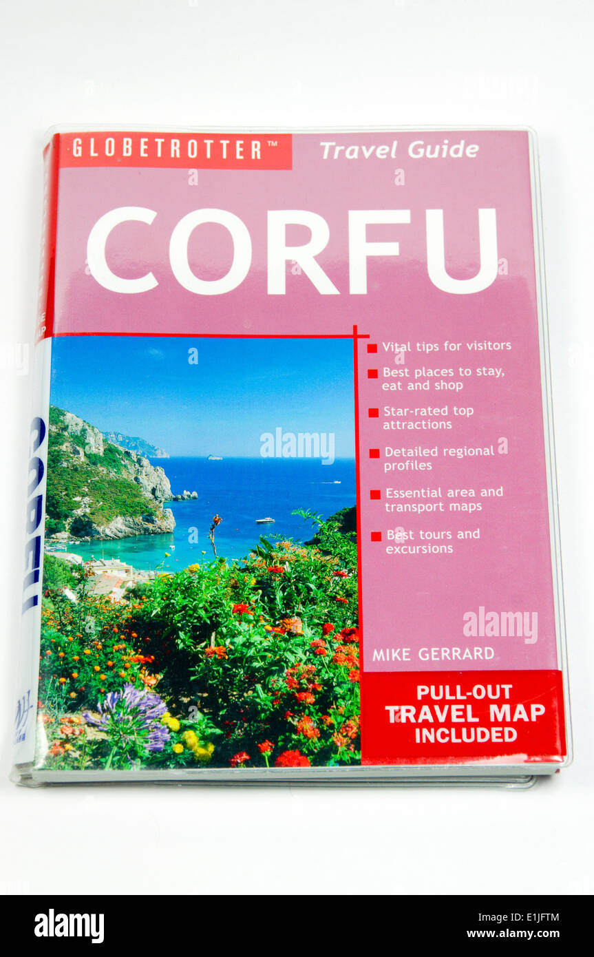 Corfu travel guide book Stock Photo - Alamy