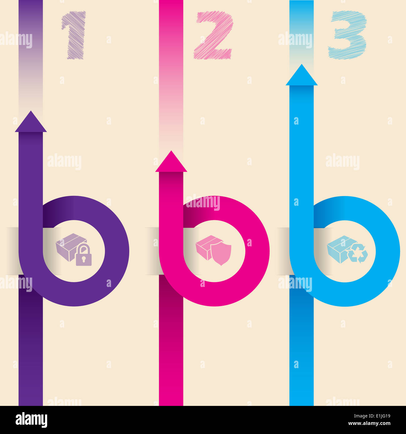 Curling arrows diagram like infographic template design Stock Photo - Alamy