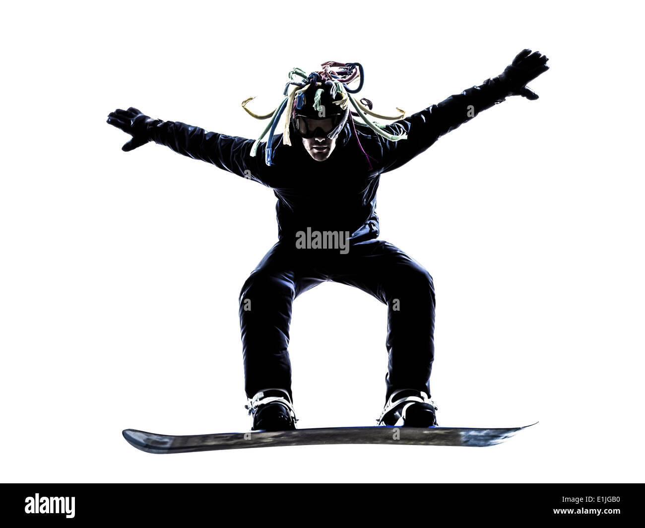 Snowboarder jumping winter sports Cut Out Stock Images & Pictures - Alamy
