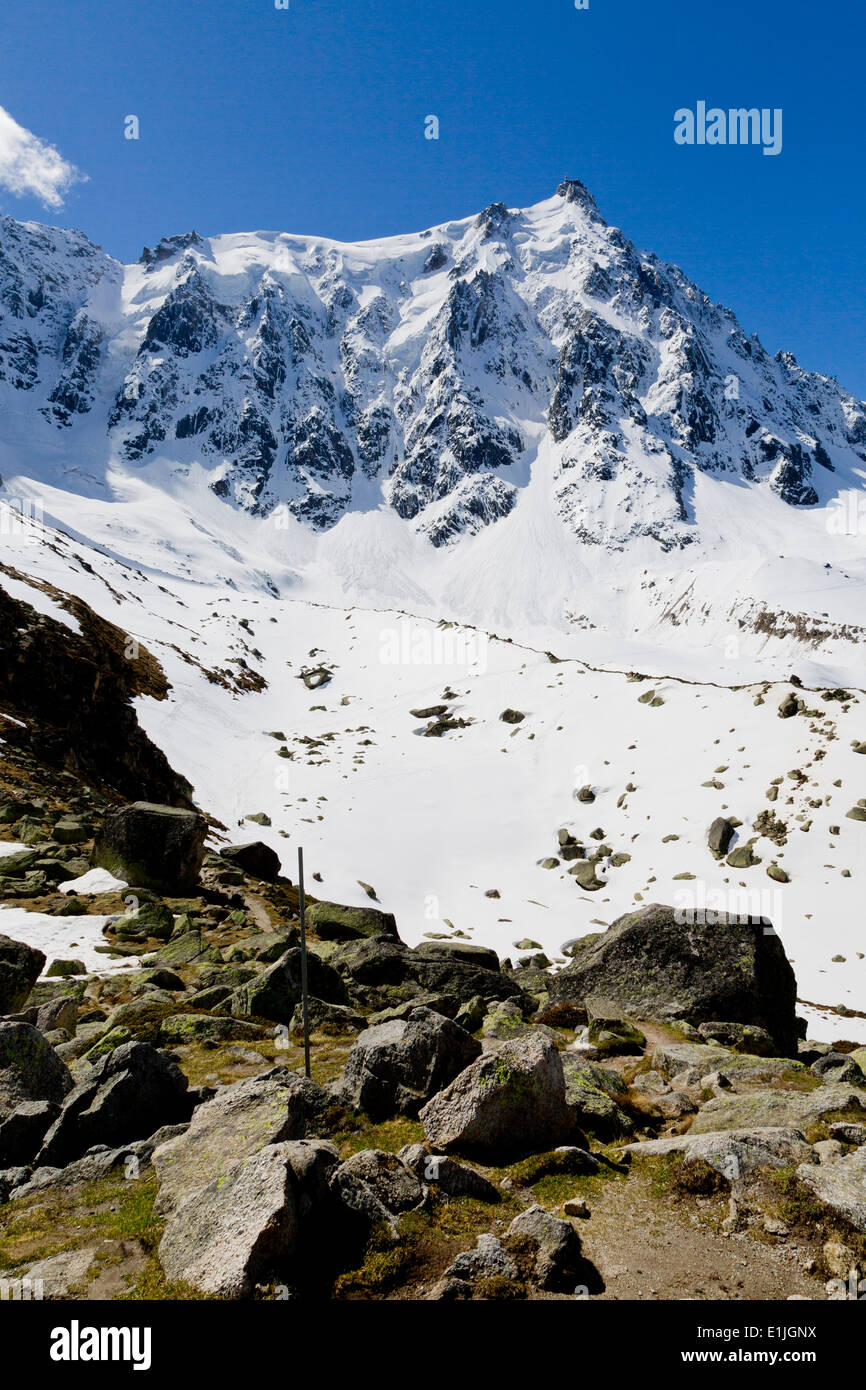 View over the Alps from Plan de l'Aiguille, Chamonix, France Stock ...