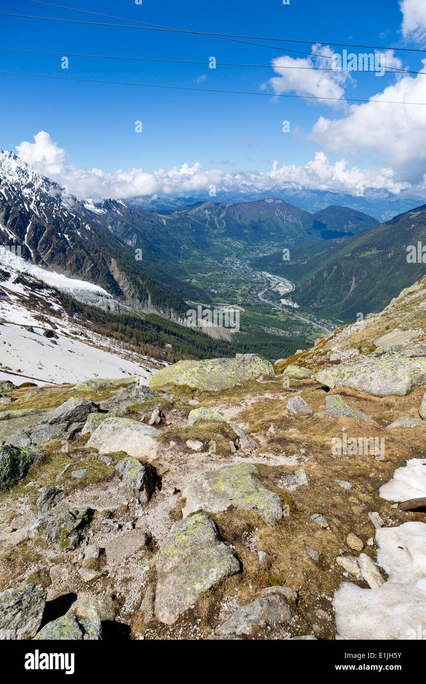 View over the Alps from Plan de l'Aiguille, Chamonix, France Stock ...