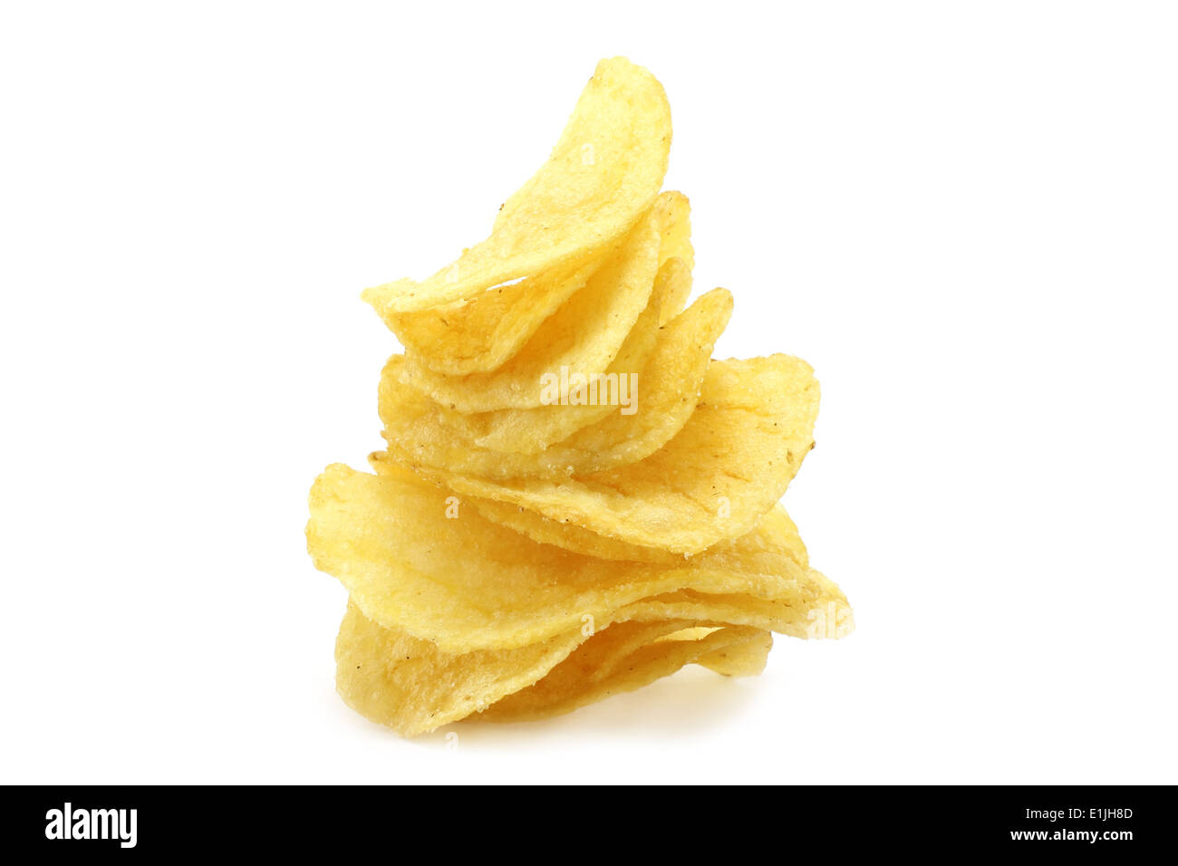 Chips pyramid on a white background Stock Photo - Alamy