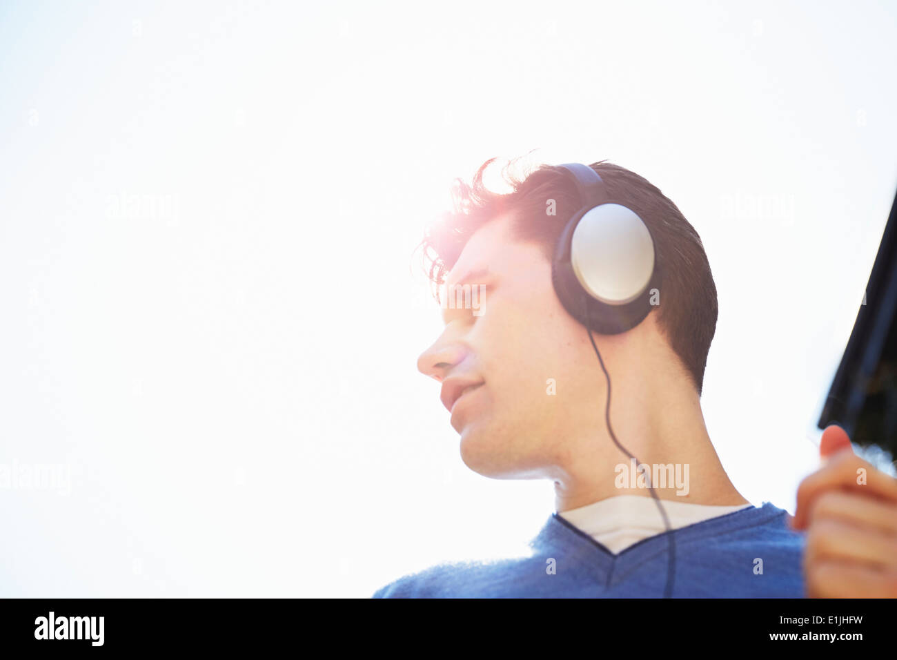 Man Wearing White Headphones High Resolution Stock Photography and ...