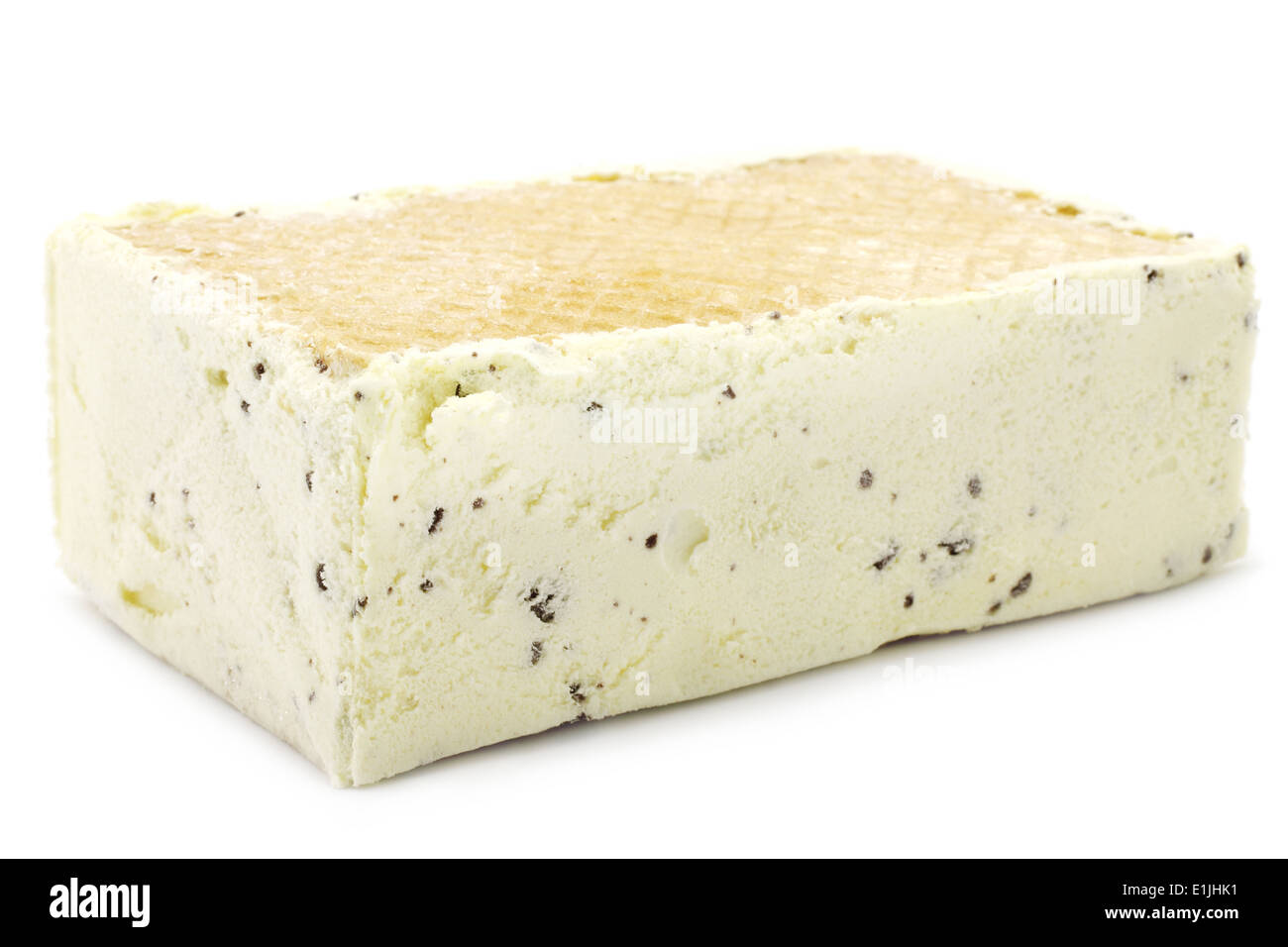 Ice cream block on the white background Stock Photo - Alamy