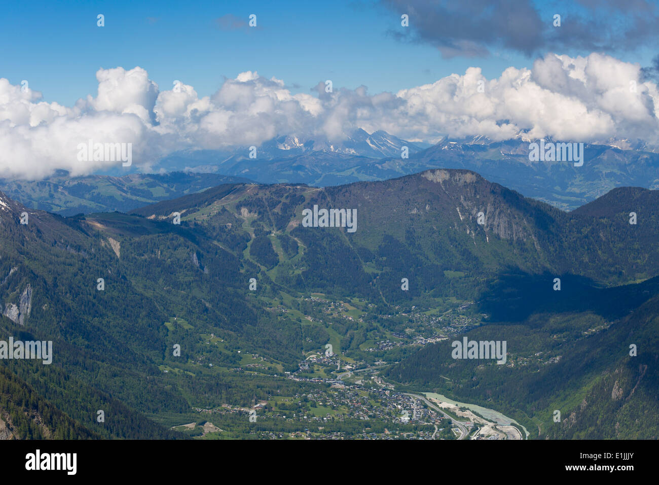 View over the Alps from Plan de l'Aiguille, Chamonix, France Stock ...