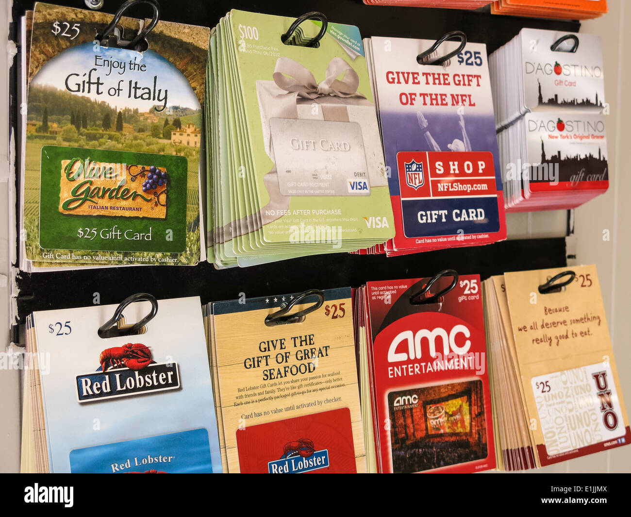 Prepaid Gift Cards Display, D'Agostino Grocery Store, NYC, USA Stock ...