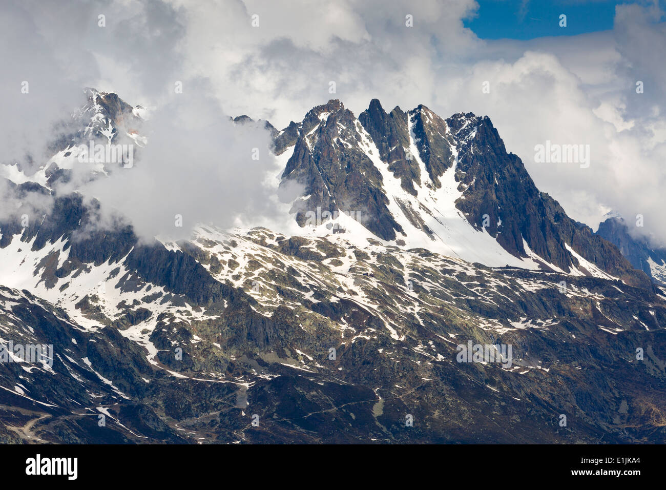 View over the Alps from Plan de l'Aiguille, Chamonix, France Stock ...