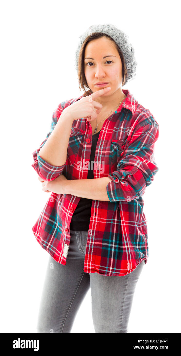 Woman three quarter view Cut Out Stock Images & Pictures - Alamy