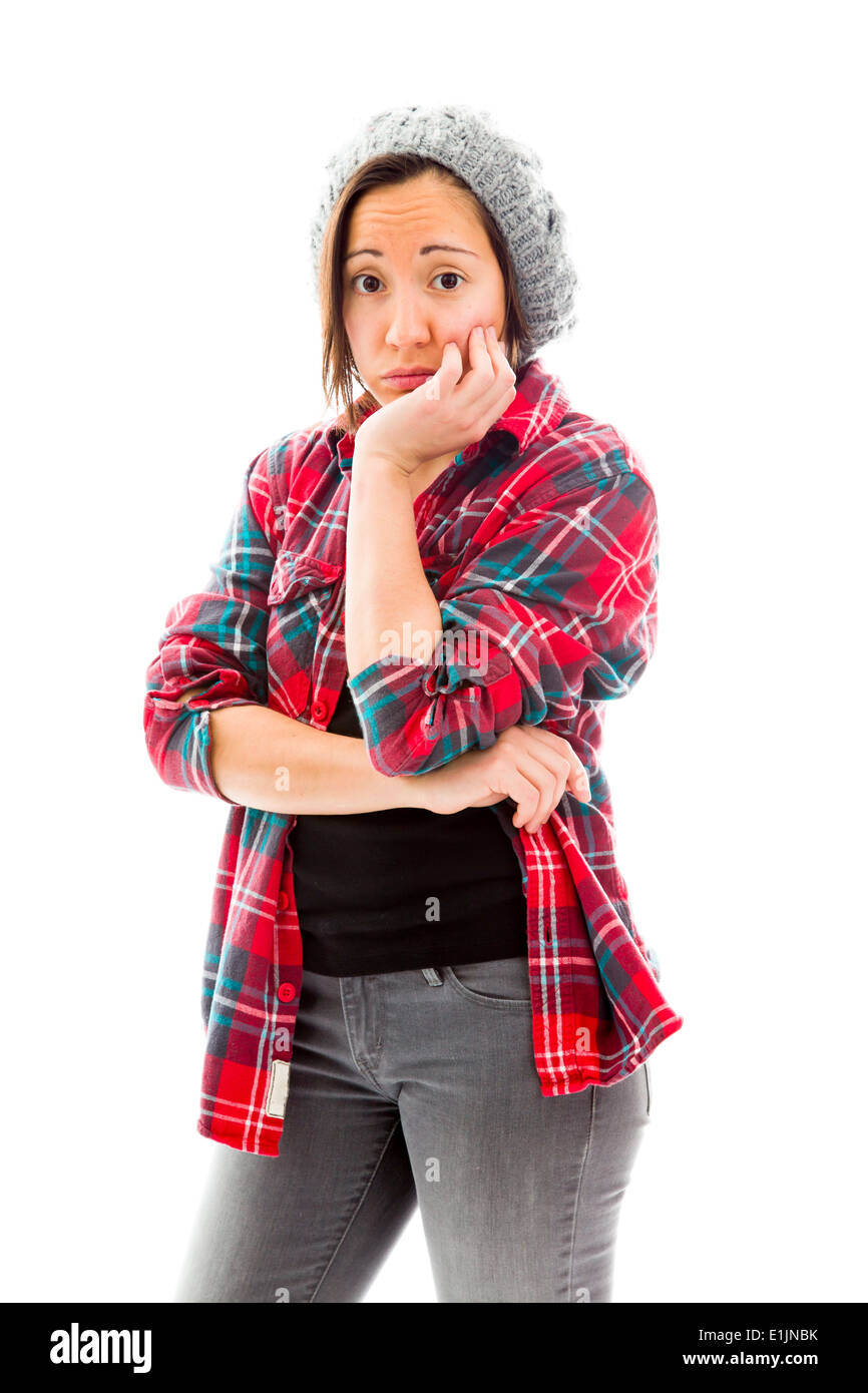 Woman looking down sad hi-res stock photography and images - Alamy