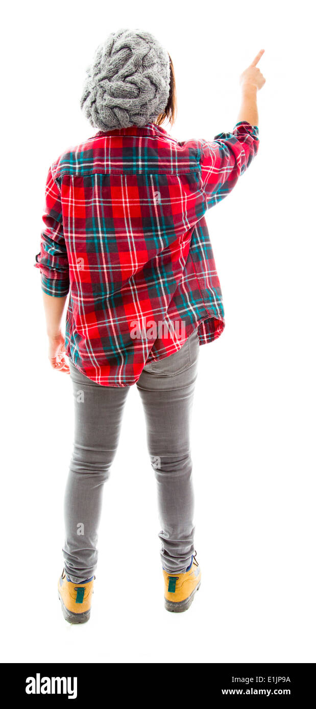 Woman touching virtual touch hi-res stock photography and images - Alamy