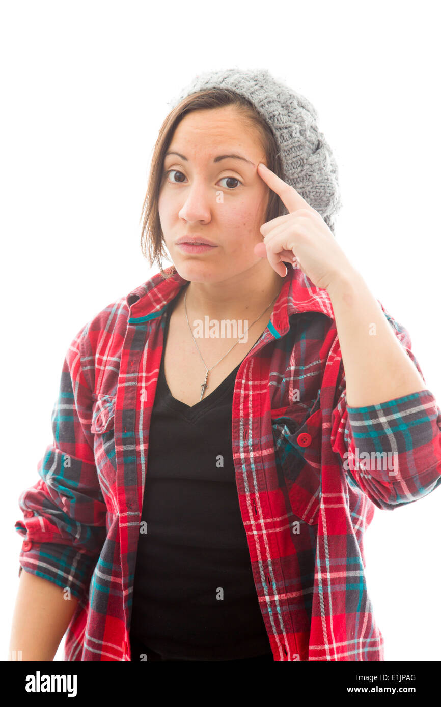 Young adult woman thinking hi-res stock photography and images - Alamy