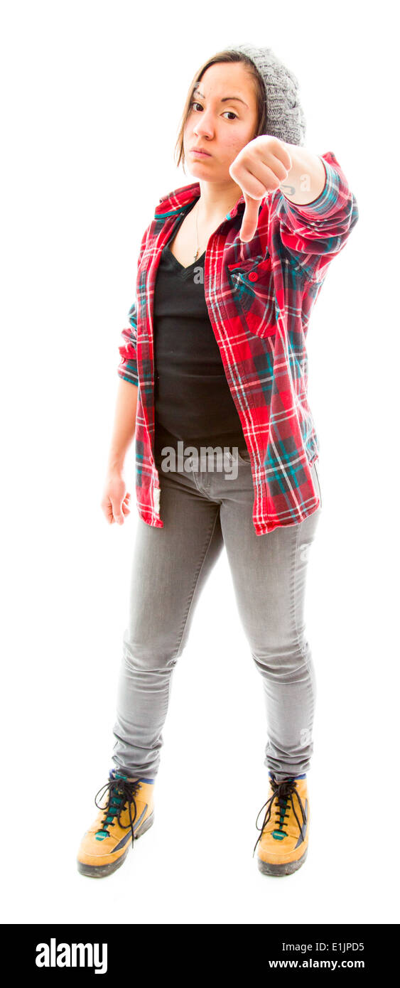 Showing thumb down young Cut Out Stock Images & Pictures - Alamy