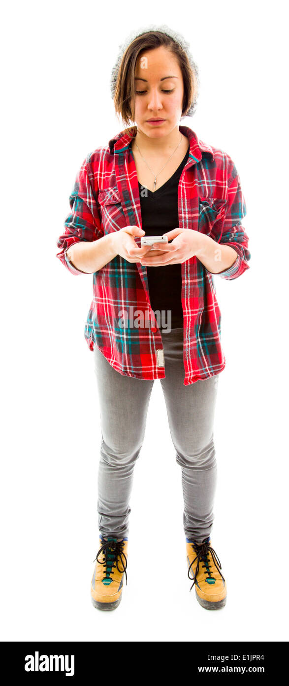 Person typing on mobile phone Cut Out Stock Images & Pictures - Alamy