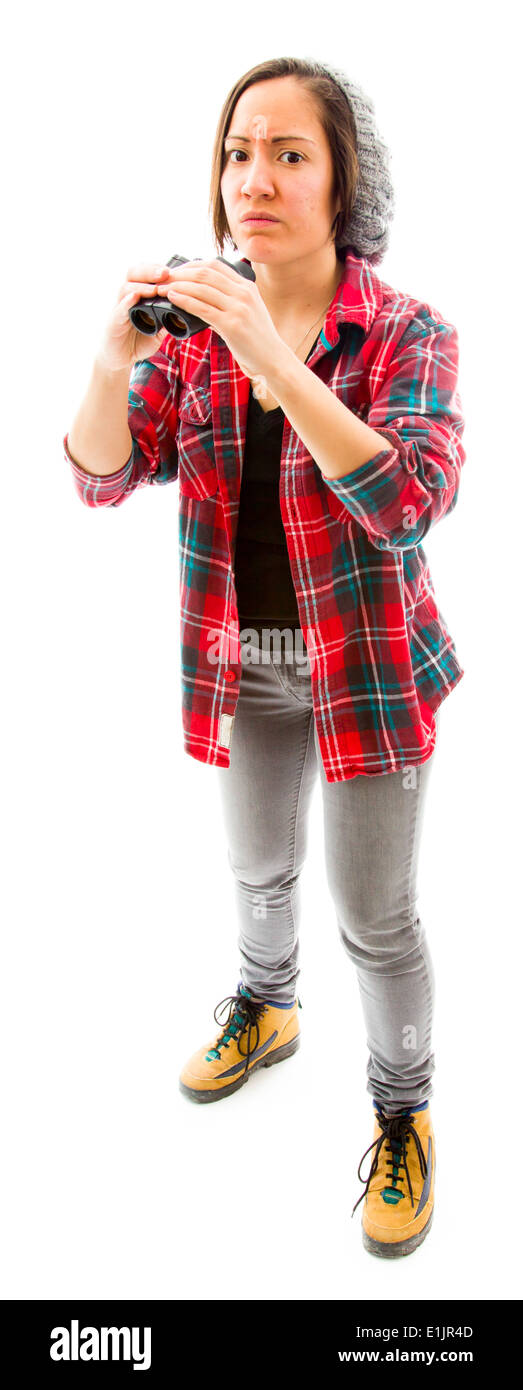 Person with binoculars Cut Out Stock Images & Pictures - Alamy