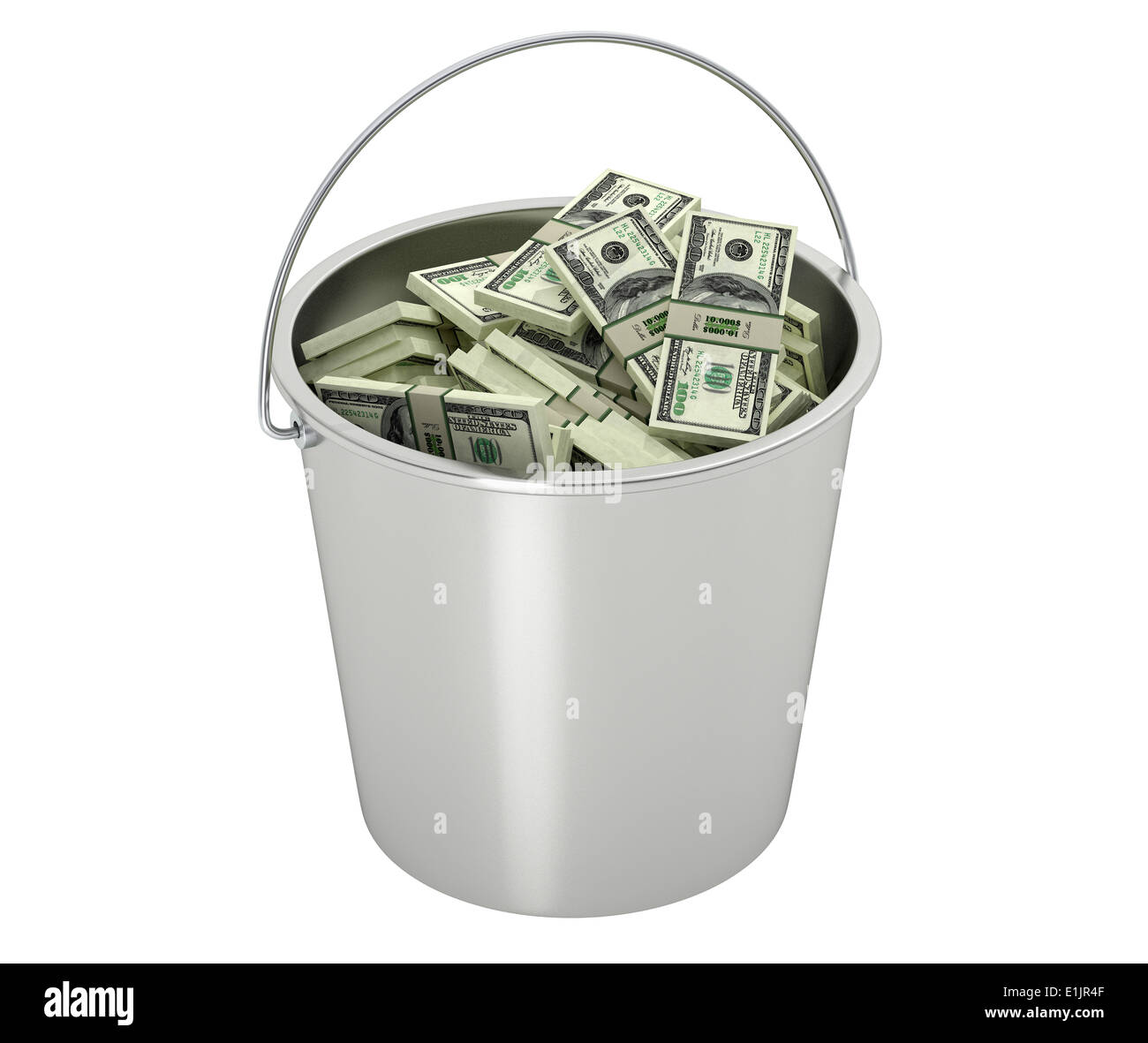 Money in a bucket Cut Out Stock Images & Pictures - Alamy