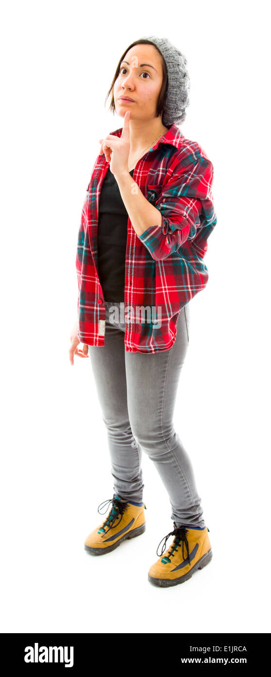 Woman pondering Cut Out Stock Images & Pictures - Alamy