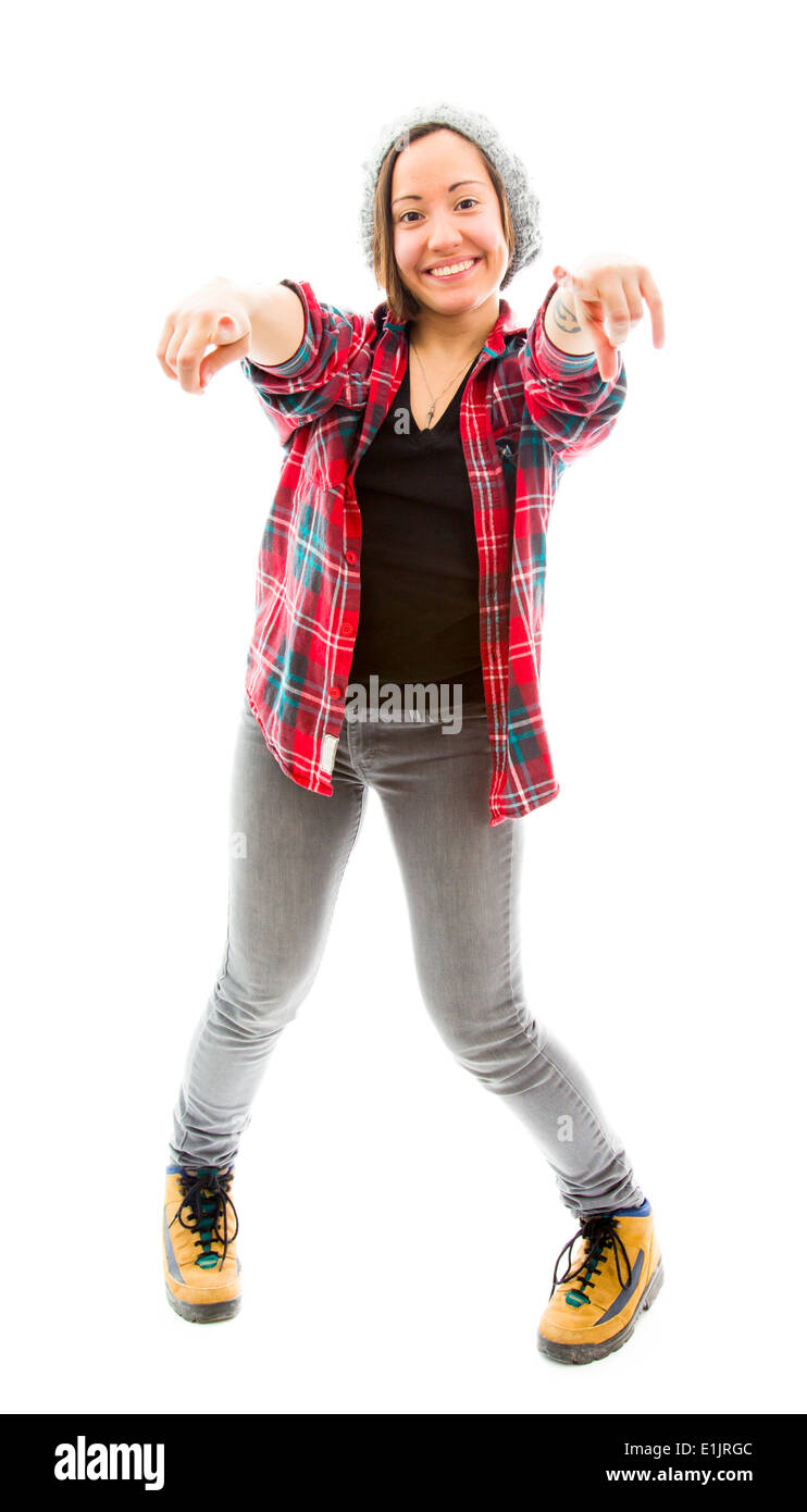Woman Pointing Hands Towards Camera High Resolution Stock Photography ...