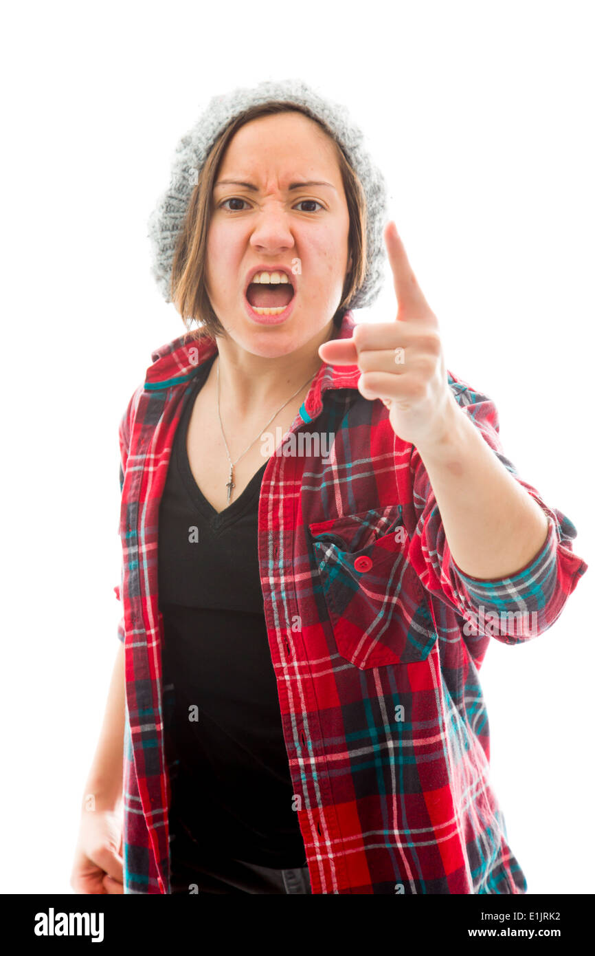 Young woman scolding Stock Photo - Alamy