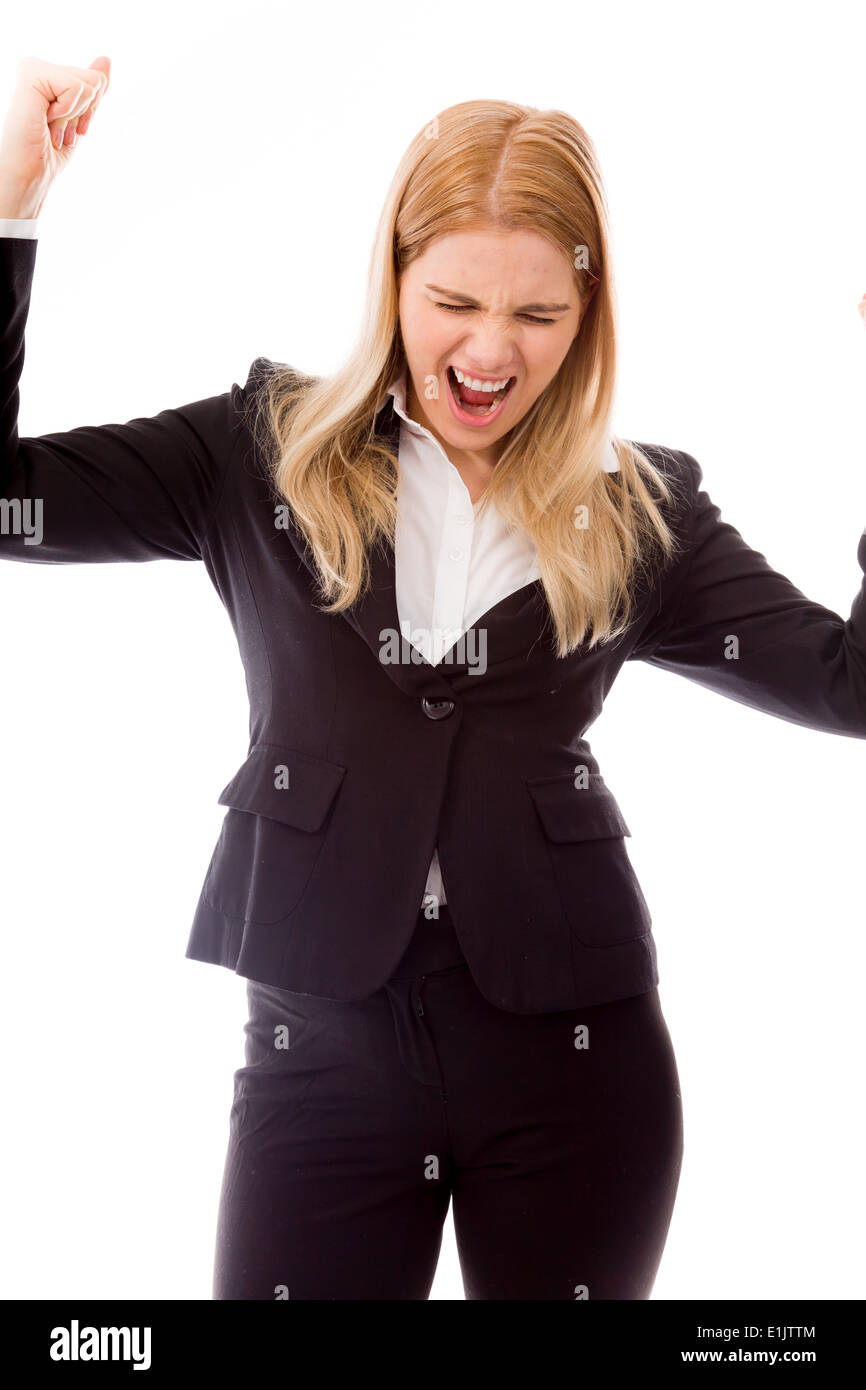 Business success celebrating businesswoman hi-res stock photography and ...