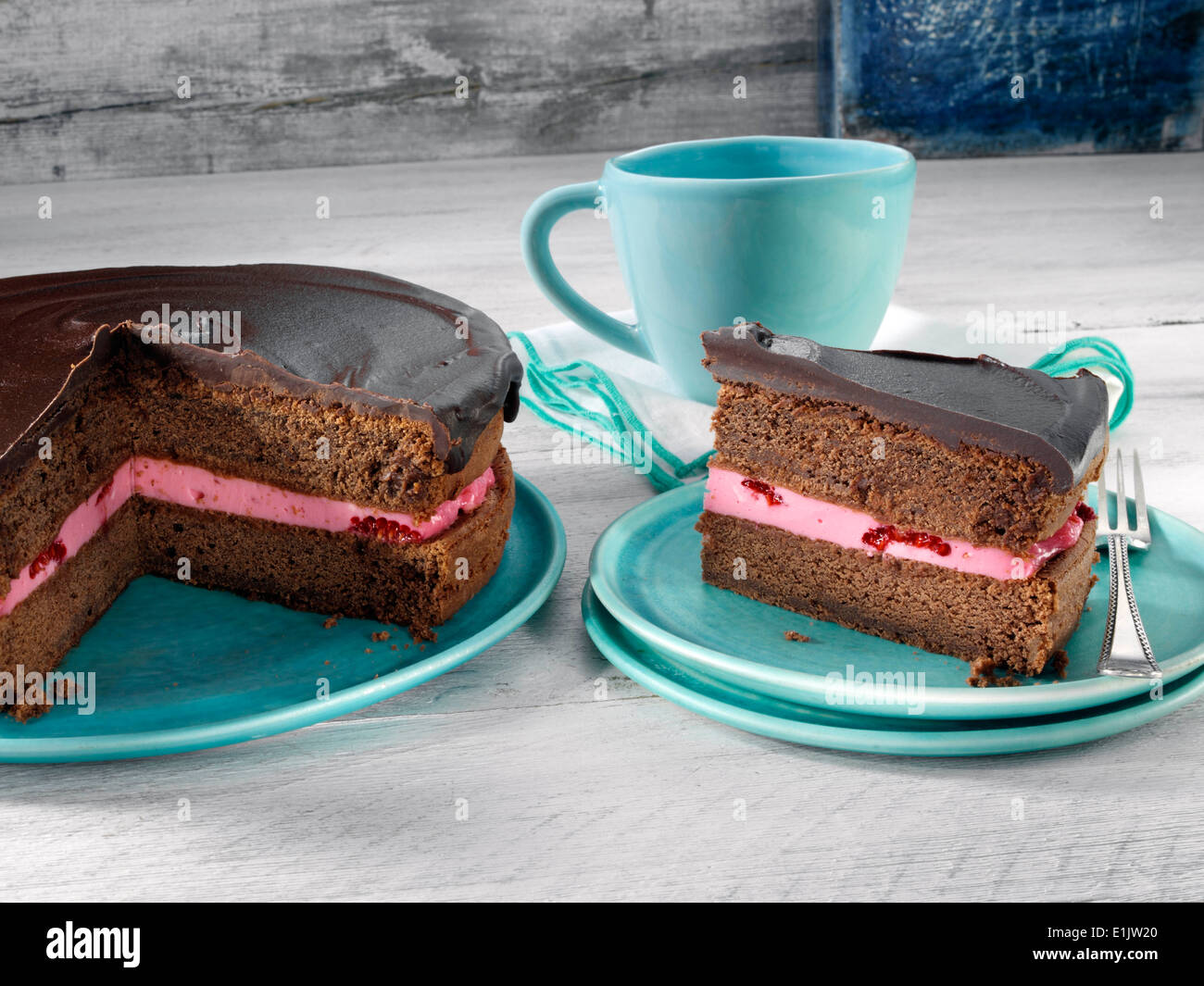 Chocolate raspberry cake Stock Photo - Alamy