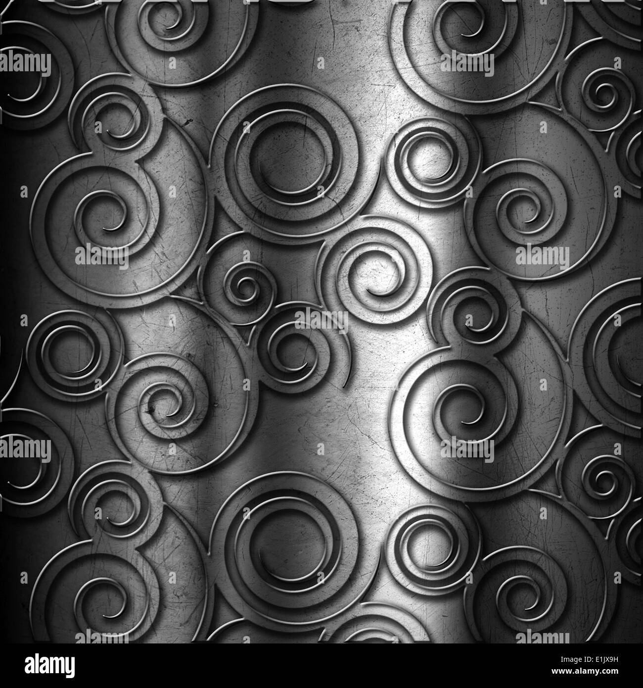 Grunge metal background with abstract swirl embossed effect Stock Photo ...