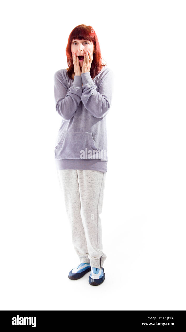 Woman shocked face portrait Cut Out Stock Images & Pictures - Alamy