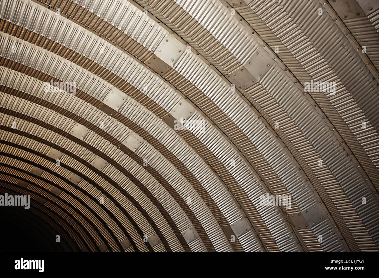 Arched metal roof abstract interior shot Stock Photo - Alamy