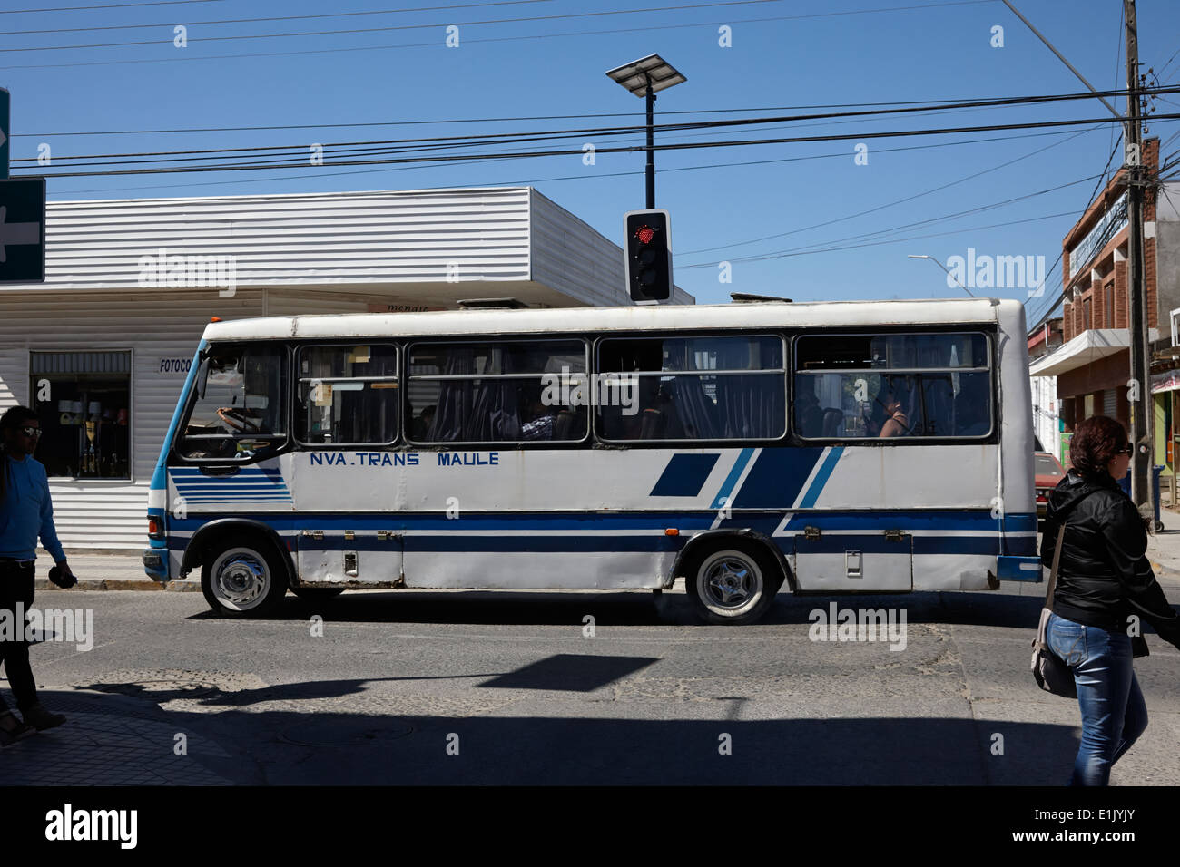 small local minibus bus service constitucion chile Stock Photo - Alamy