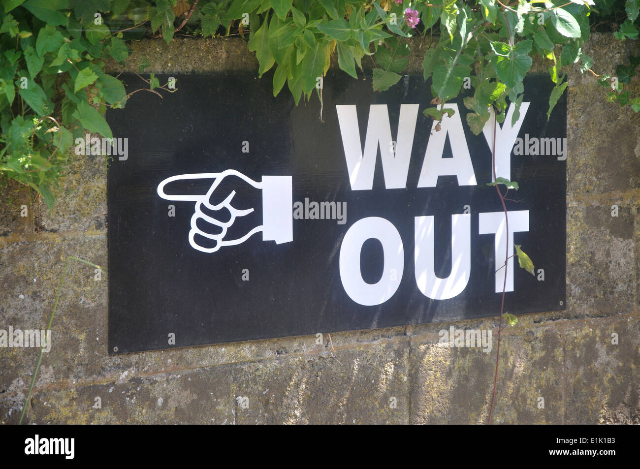 Way Out sign, Dartmouth Steam Railway, Devon, England, UK Stock Photo ...