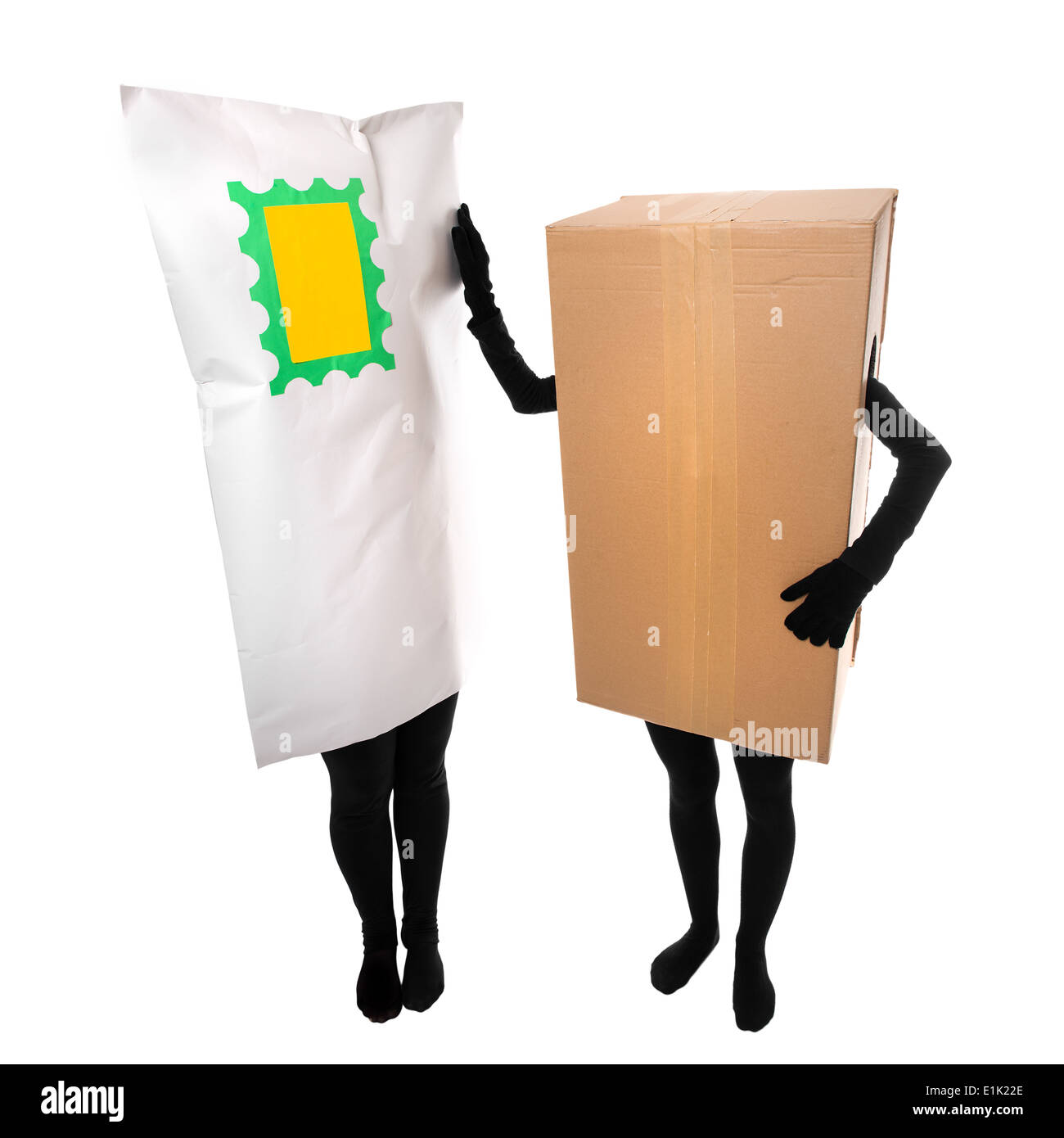 Concept: Package delivery with letter and parcel Stock Photo - Alamy