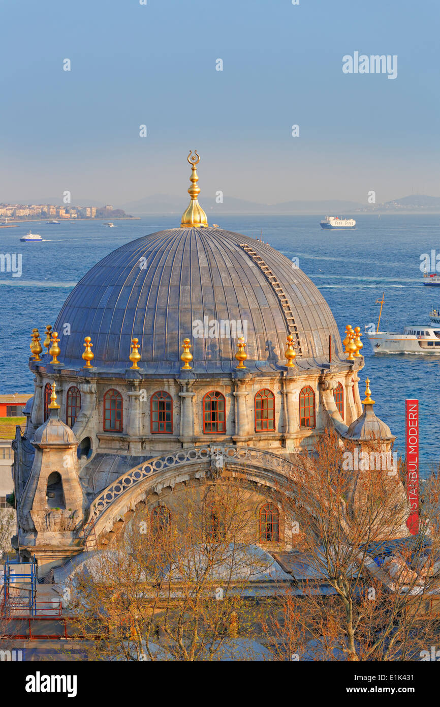 Turkey, Istanbul. Beyoglu, Tophane, Bosphorus, Nusretiye Mosque Stock ...