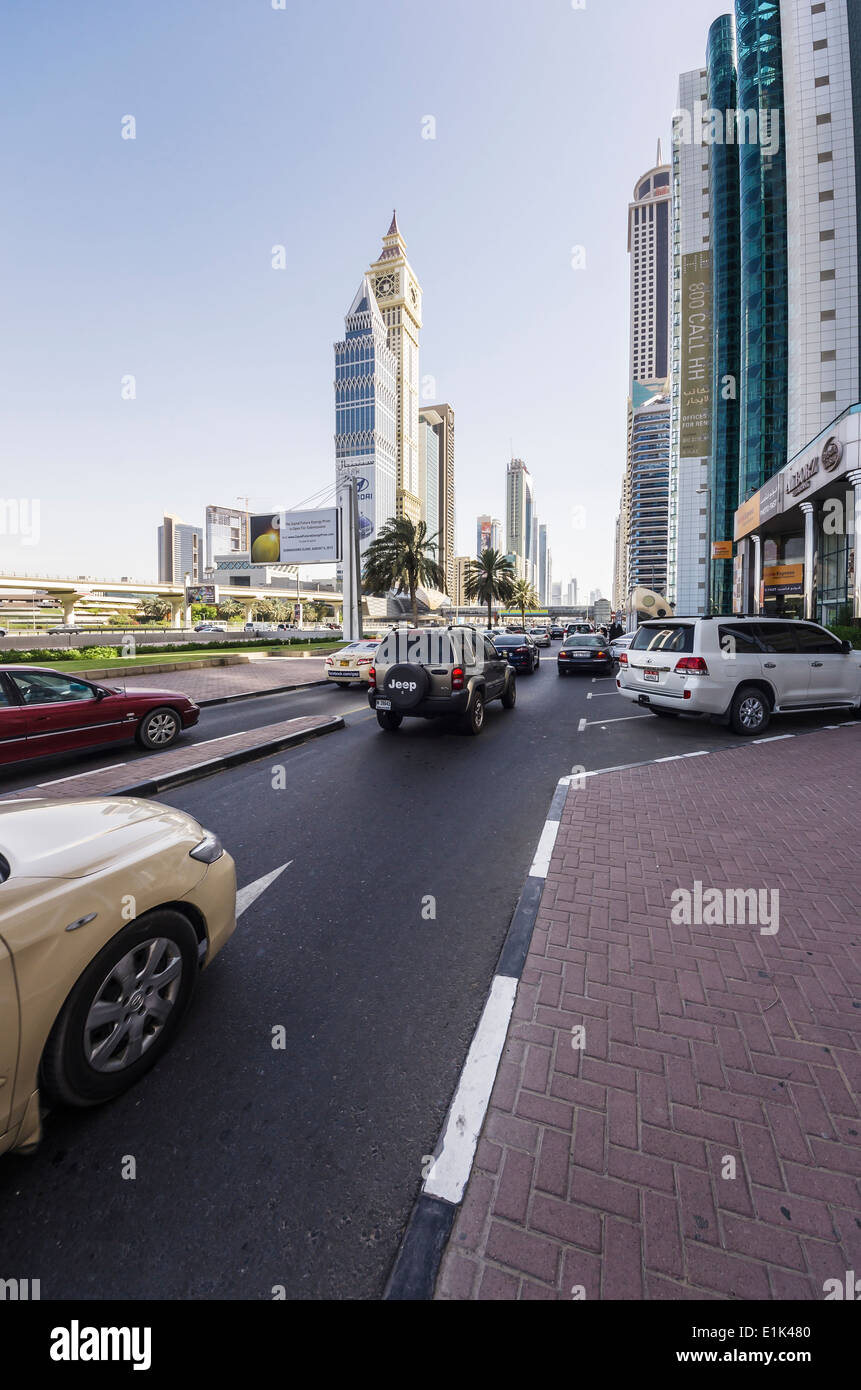 UAE, Dubai, Service road in Trade Center area Stock Photo - Alamy