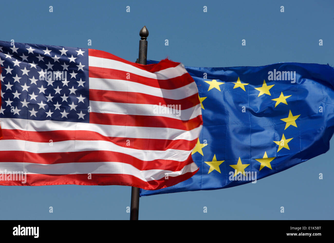 American and European flags Stock Photo - Alamy