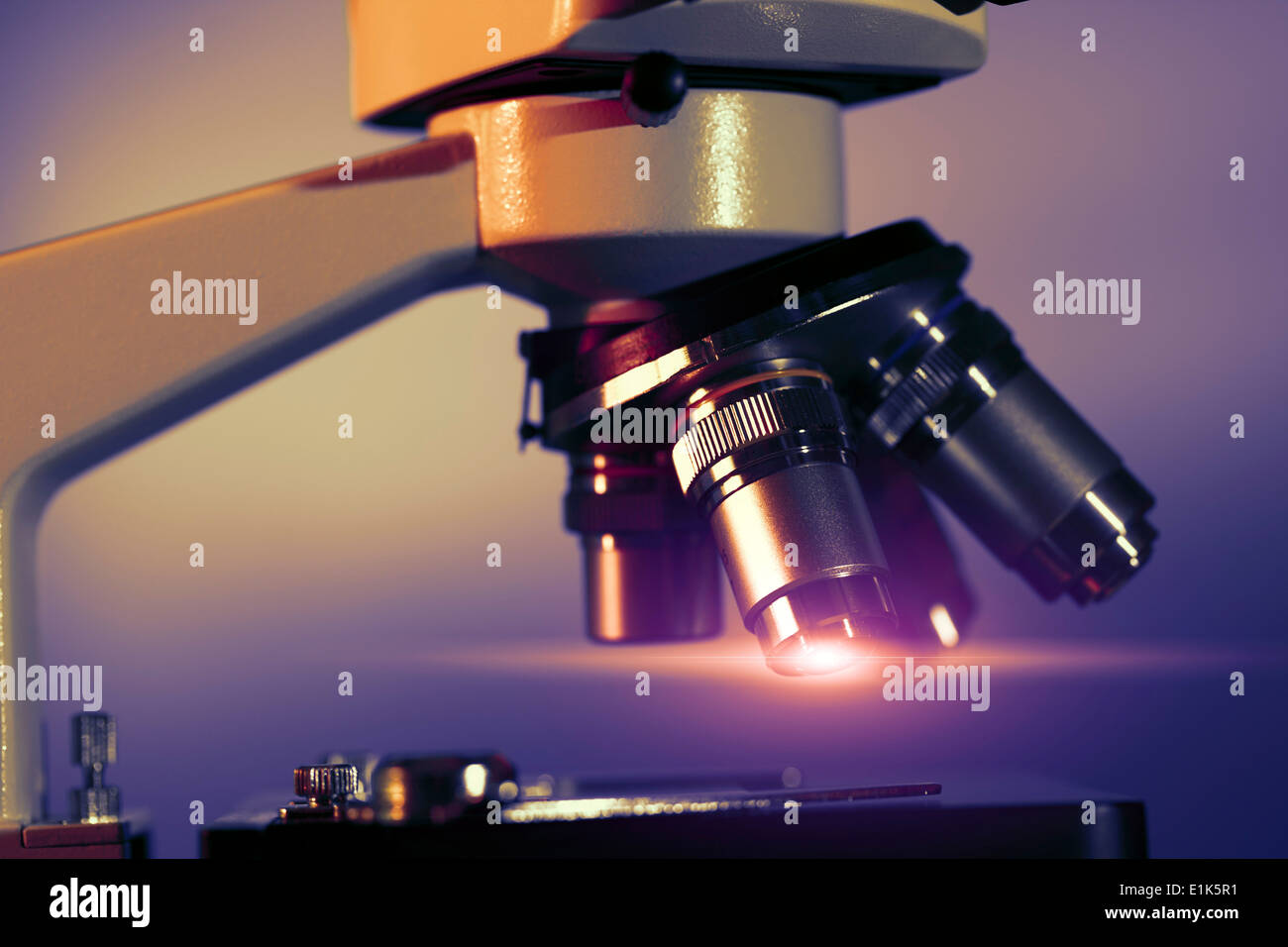 Microscope close up Stock Photo - Alamy
