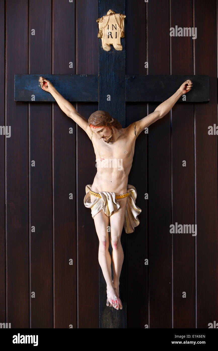 Sacred Heart Church. Crucifix Stock Photo - Alamy