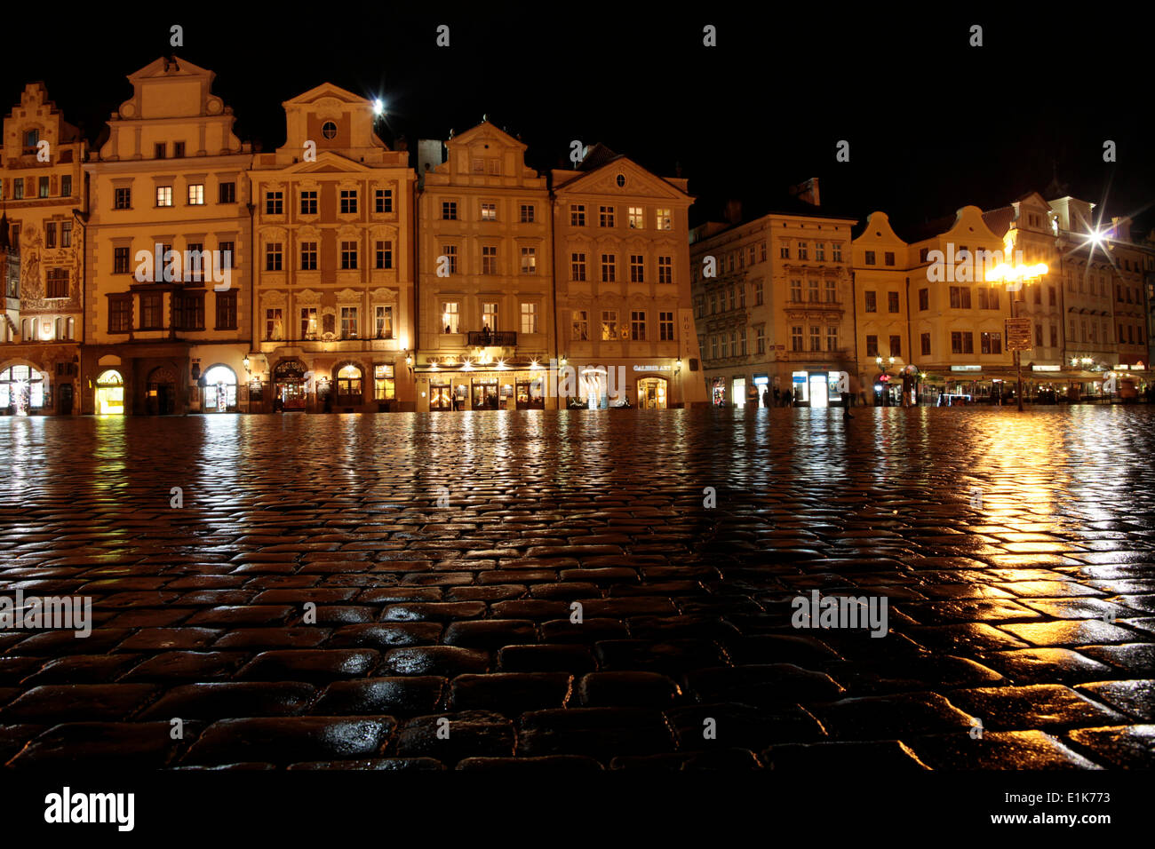Old town square at night Stock Photo - Alamy
