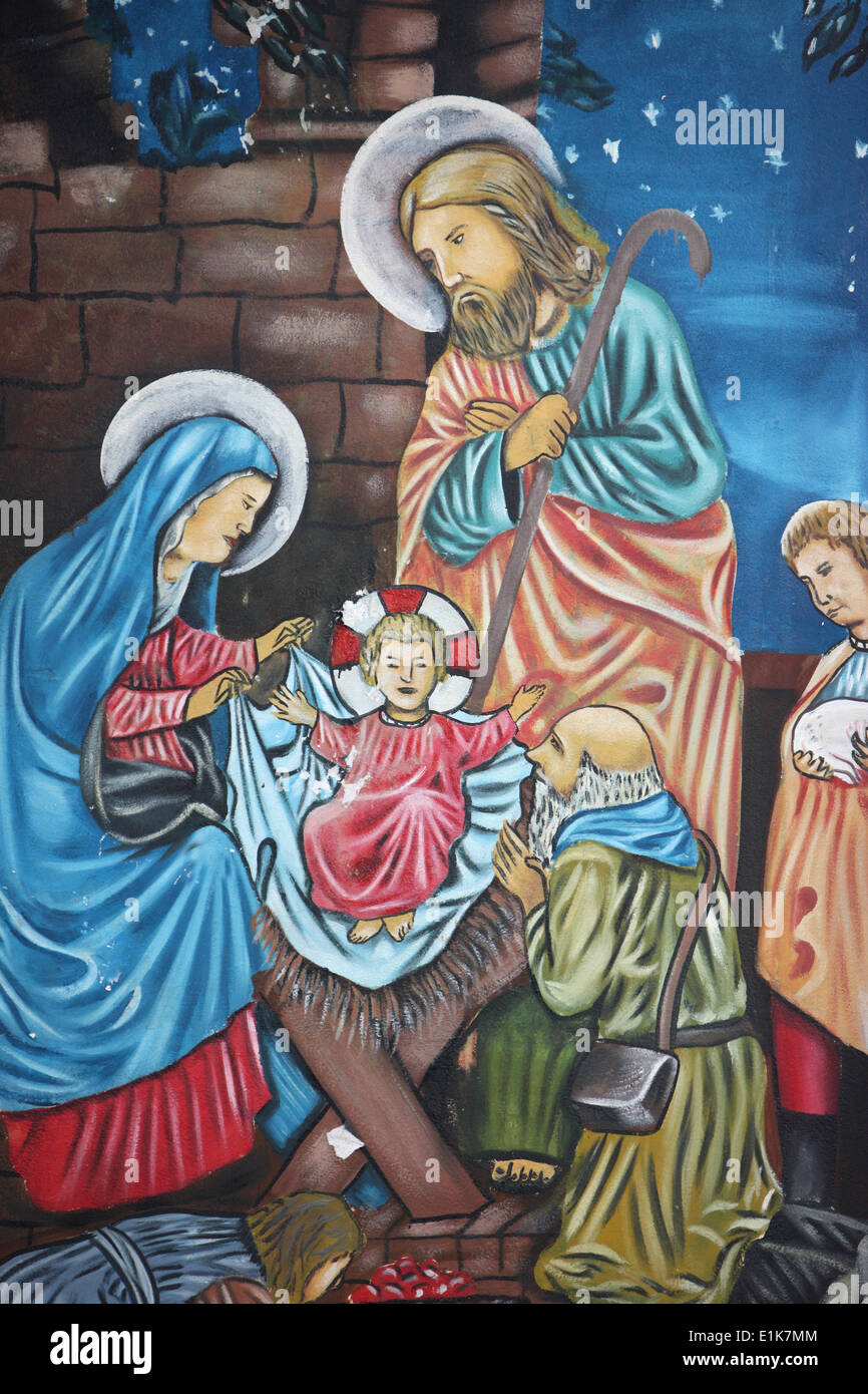 Nativity scene painting hi-res stock photography and images - Alamy