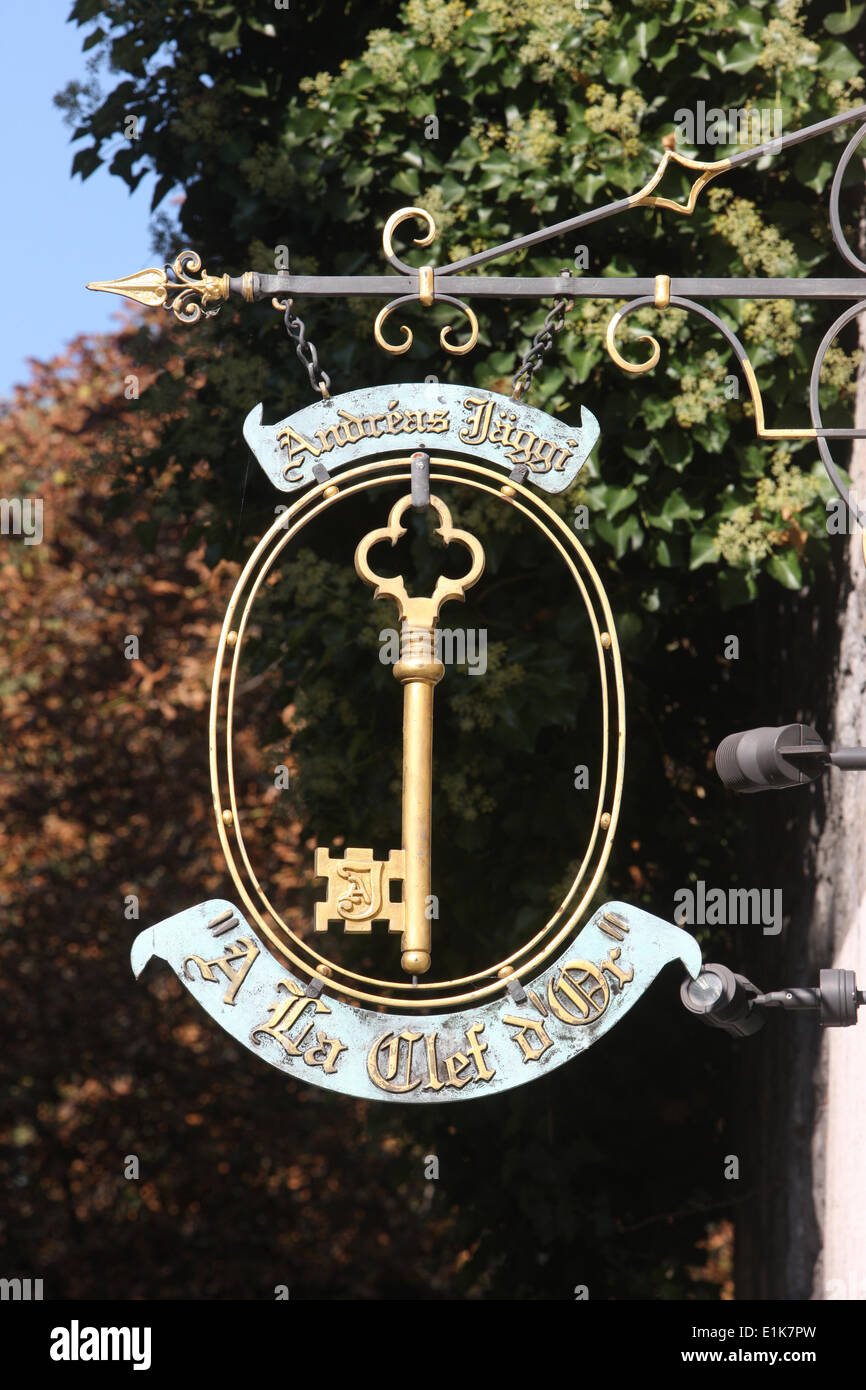 Wrought iron sign Stock Photo - Alamy