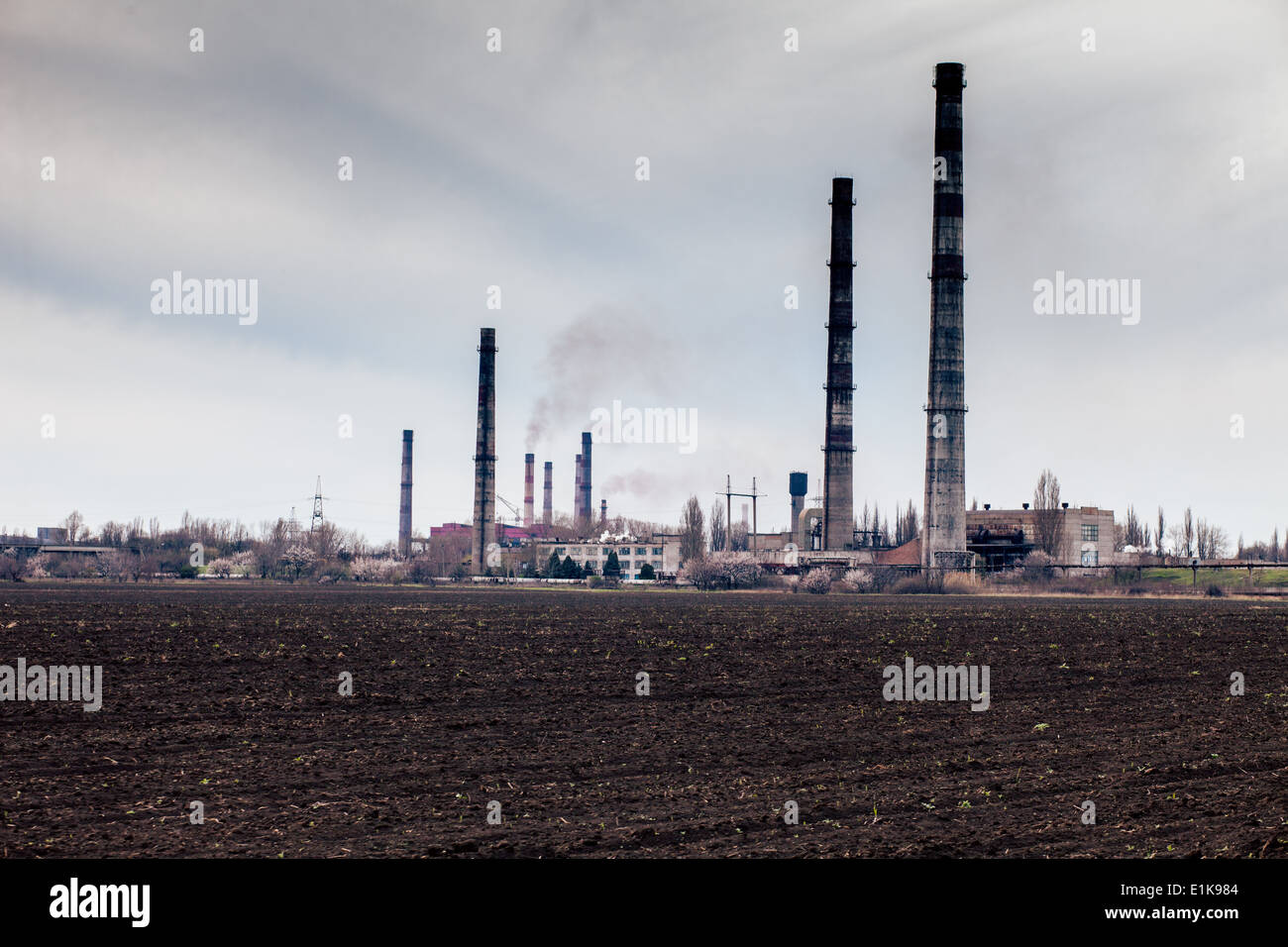 view of smoking coal Stock Photo - Alamy