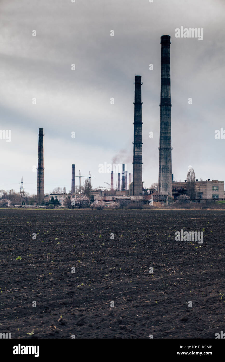 view of smoking coal Stock Photo - Alamy