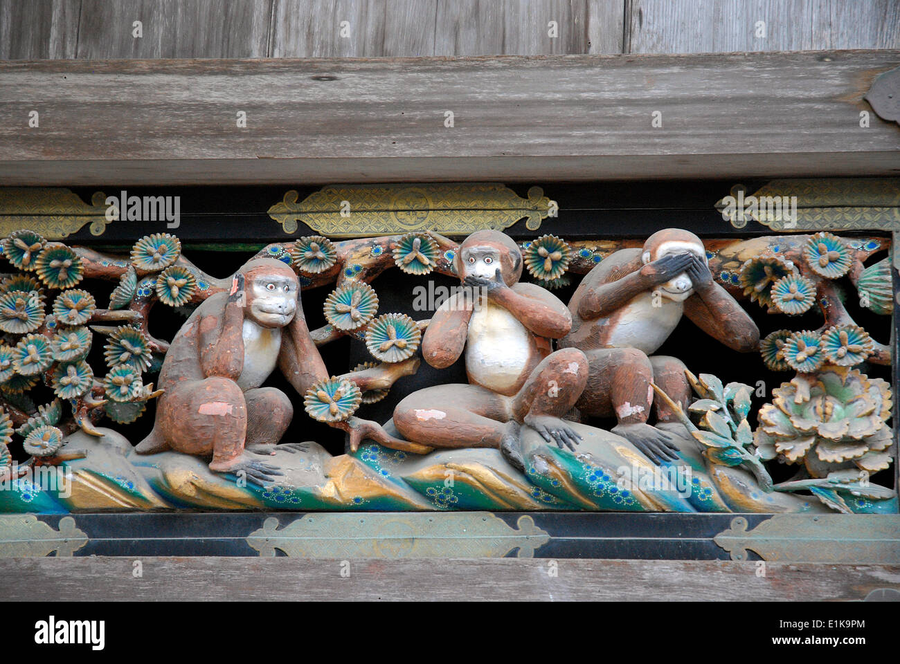 The 3 wisdom monkeys in Toshogu shrine Stock Photo - Alamy
