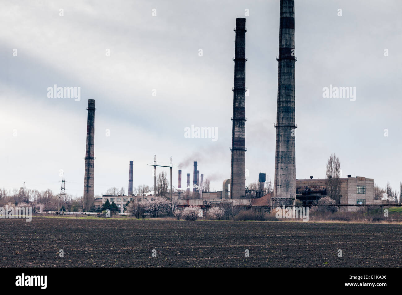 view of smoking coal Stock Photo - Alamy