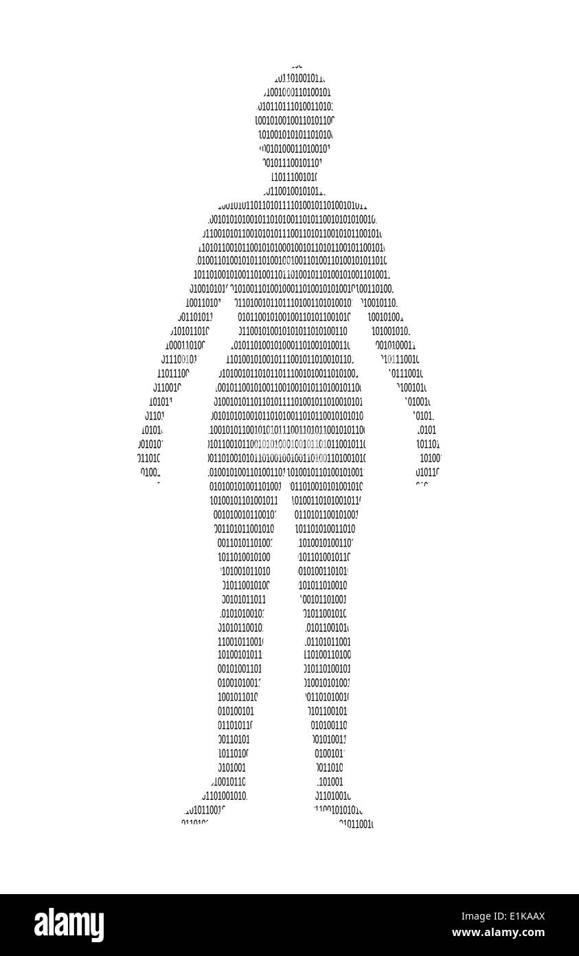 Computer artwork of a human with binary code Stock Photo - Alamy