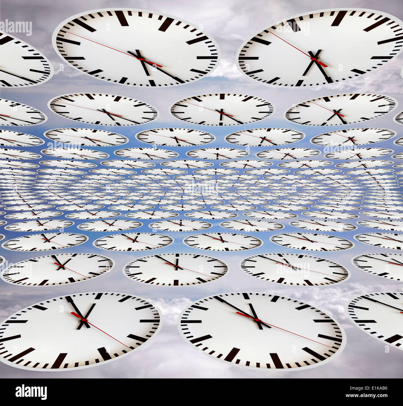 Computer artwork of clocks Stock Photo - Alamy