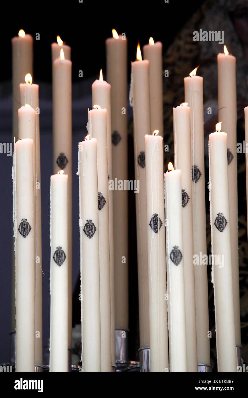 Candles on a procession float Stock Photo - Alamy